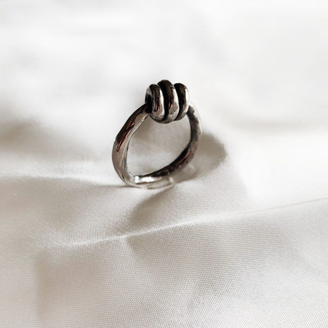 Ring in the Shape of a Capuchin Knot in Burnished 925 Silver - Etsy