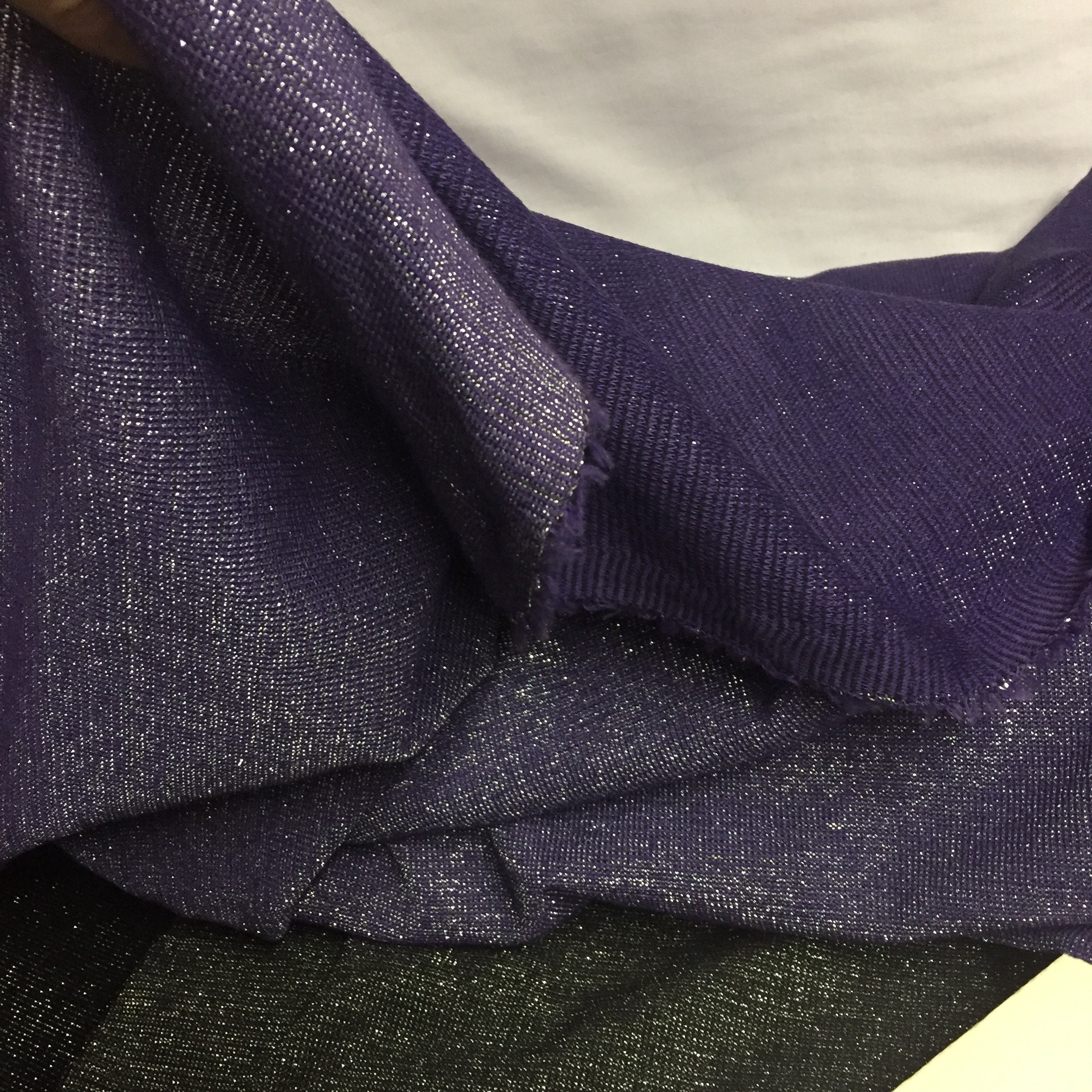 Vintage Sparkle Jersey Fabric Lot, Metallic Thread, 1990s Sewing ...