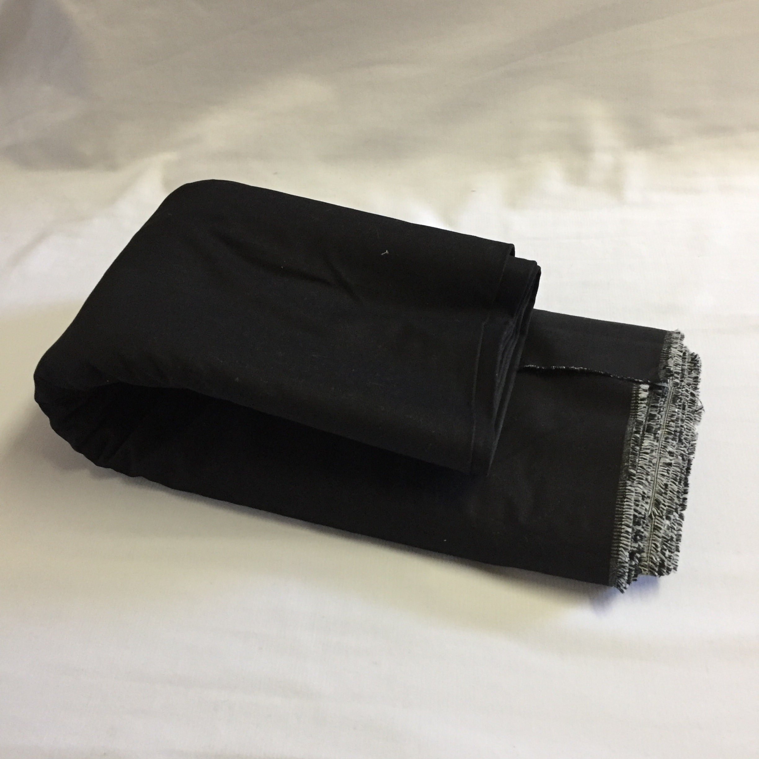 4-5m VINTAGE COTTON Duplex Black White Tartan Fabric Textile Roll ...