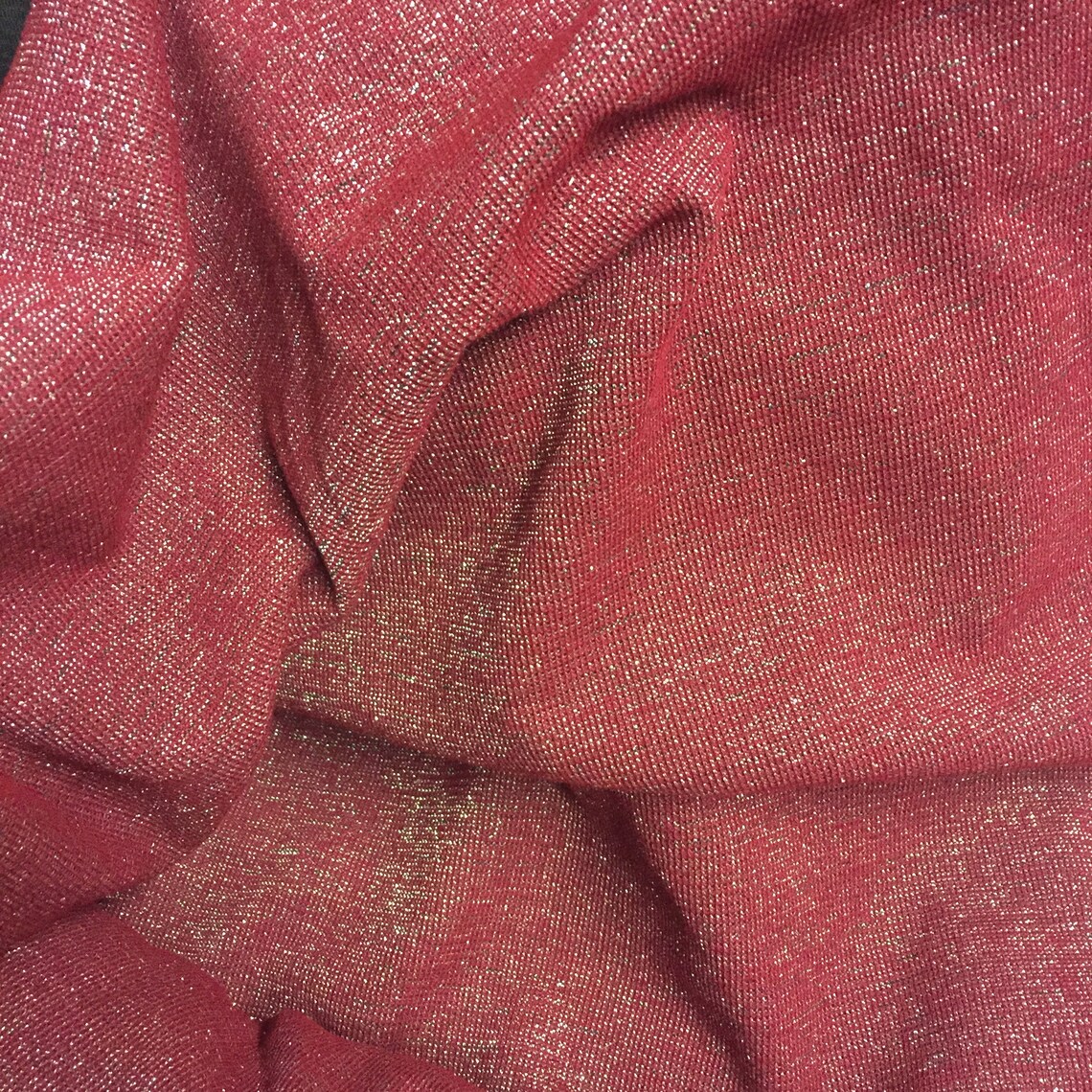 Vintage Sparkle Jersey Fabric Lot, Metallic Thread, 1990s Sewing ...