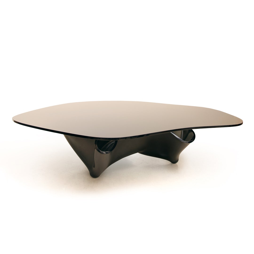 Postmodern XXL Laurel Fyfe Sculptural Coffee Table Black Glass ...