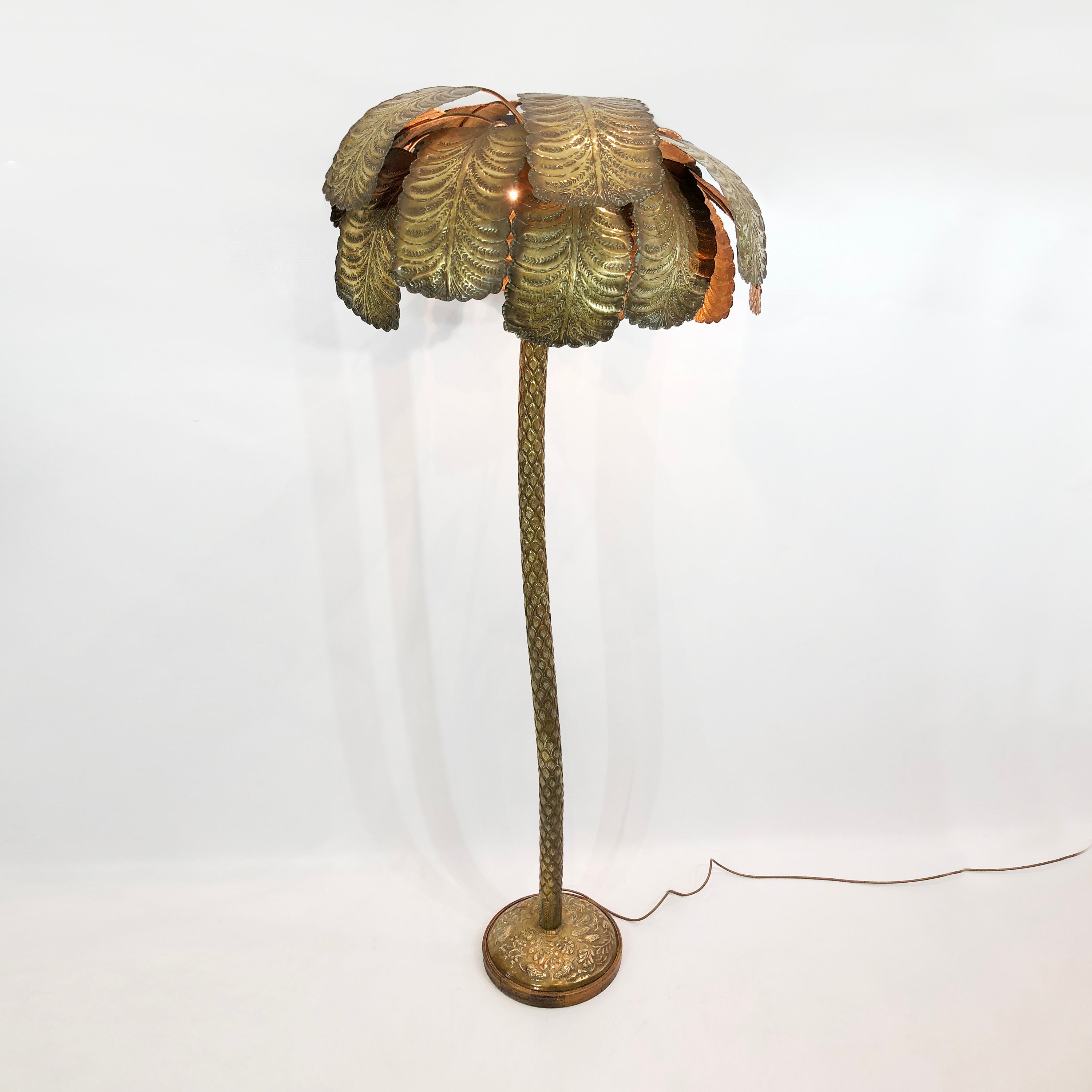 Hollywood Regency Brass Palm Tree Floor Lamp 1960s 1970s Vintage Maison ...