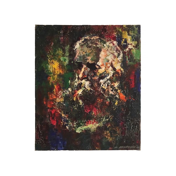 Robert Falcucci Portrait Painting Impressionist Art Deco Wall | Etsy