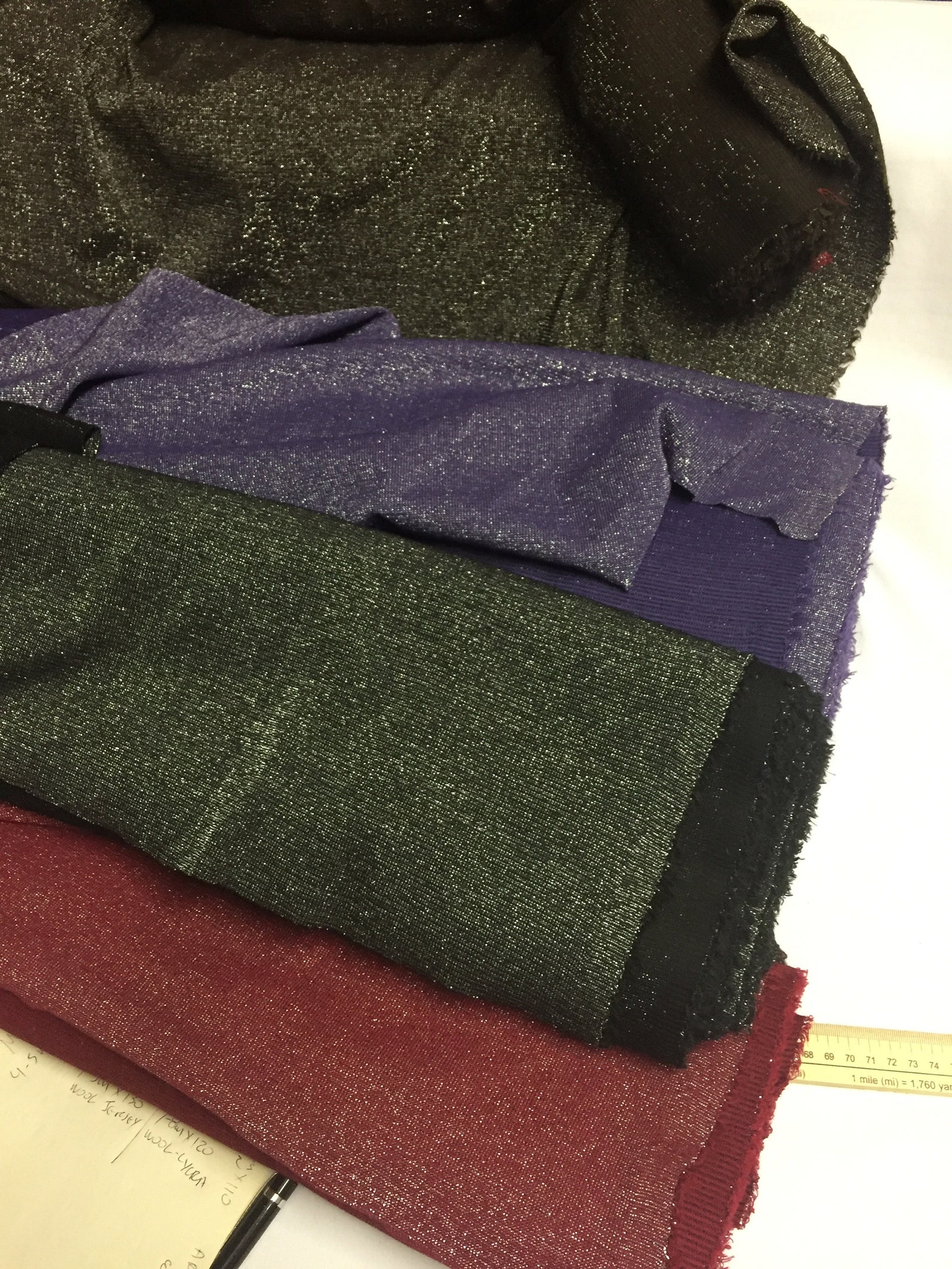 Vintage Sparkle Jersey Fabric Lot, Metallic Thread, 1990s Sewing ...