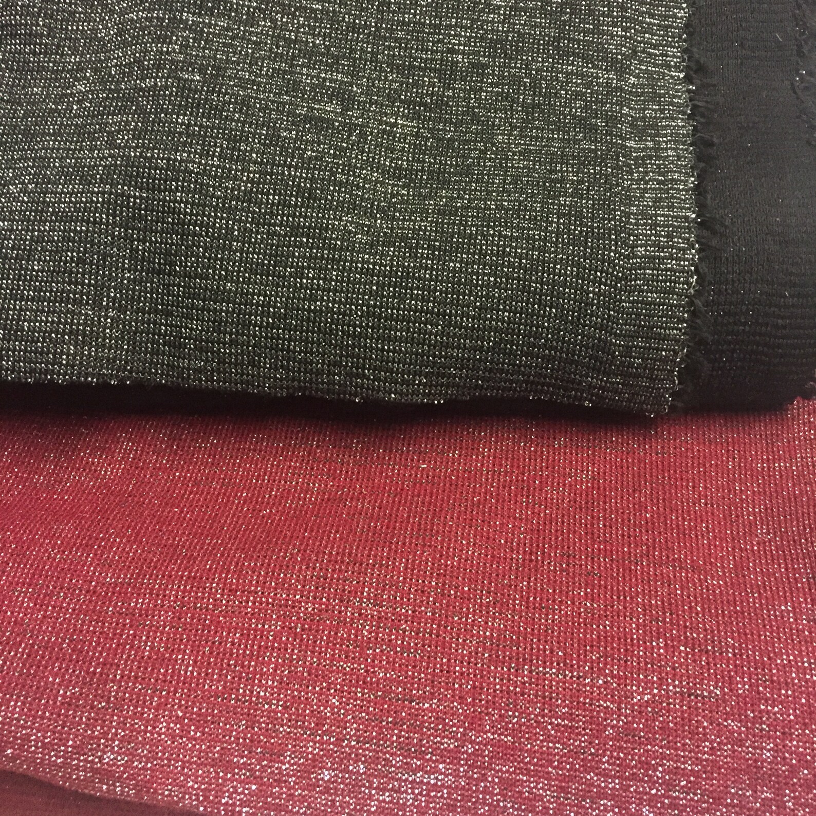 Vintage Sparkle Jersey Fabric Lot, Metallic Thread, 1990s Sewing ...