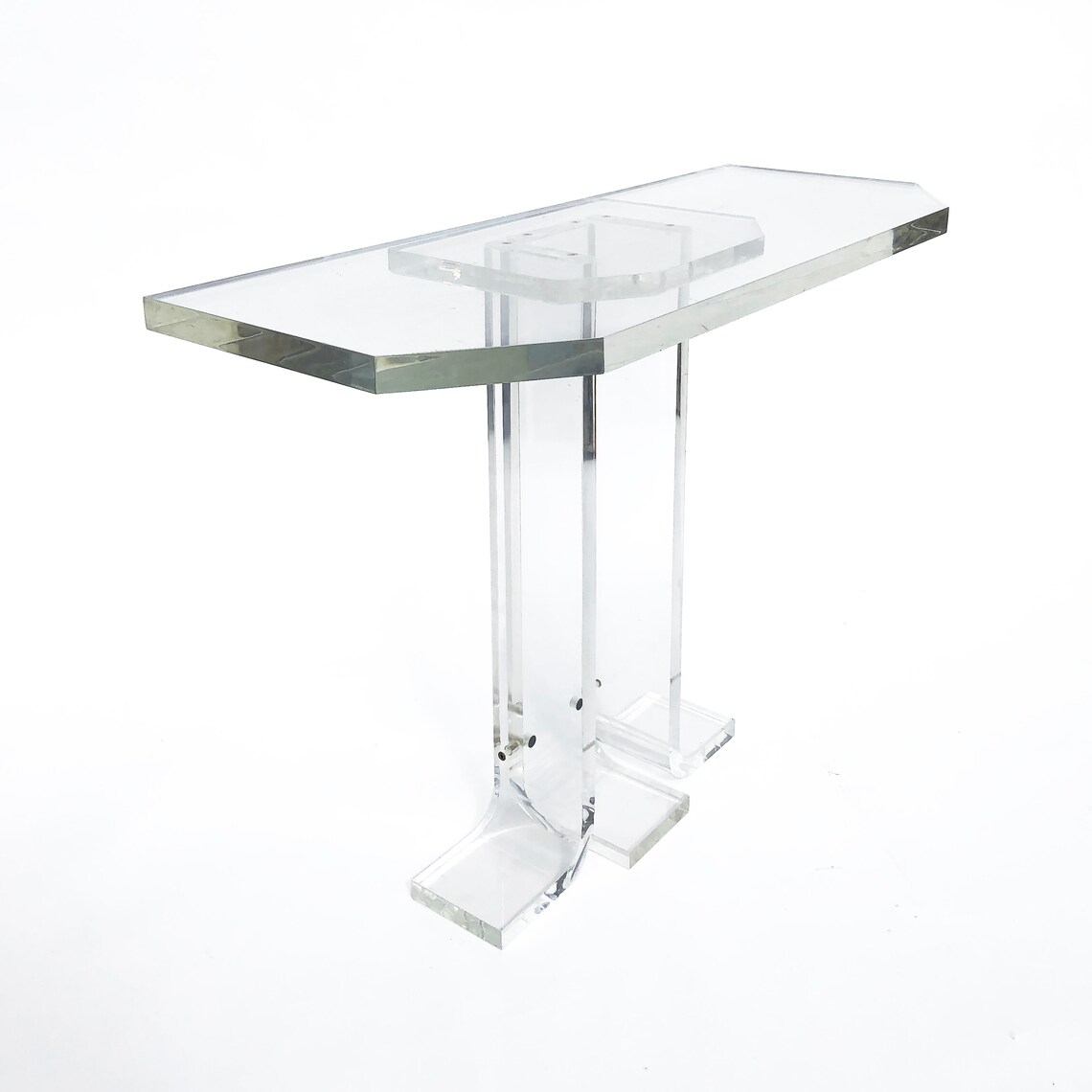1970s Lucite Console Table Hollywood Regency Perspex Acrylic Hallway ...