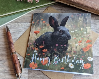 Personalised Happy Birthday Card, Crochet Rabbit Card, Birthday Kid ...
