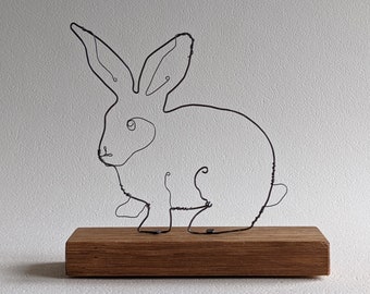 Wire Bunny Sculpture - Etsy