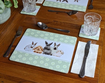 Rabbit Placemat, Personalised Rabbit Placemat, Childrens Placemat ...