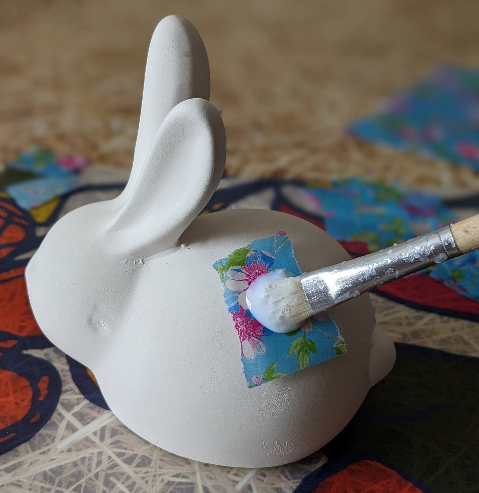 Decopatch a Ceramic Rabbit Ornament Craft Kit (floral) - Etsy