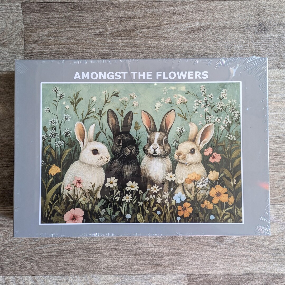 Bunny Rabbit Jigsaw Puzzle (1000 Piece) 'amongst the Flowers' (gifts ...