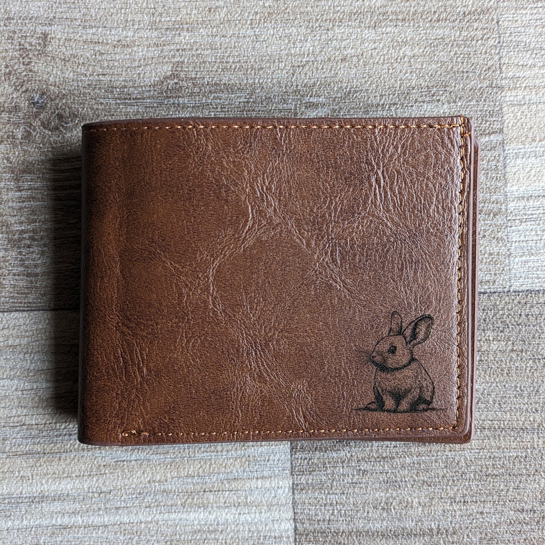 Rabbit Wallet, Men's Engraved Wallet, Rabbit Gifts, Bunny Gifts, Rabbit ...