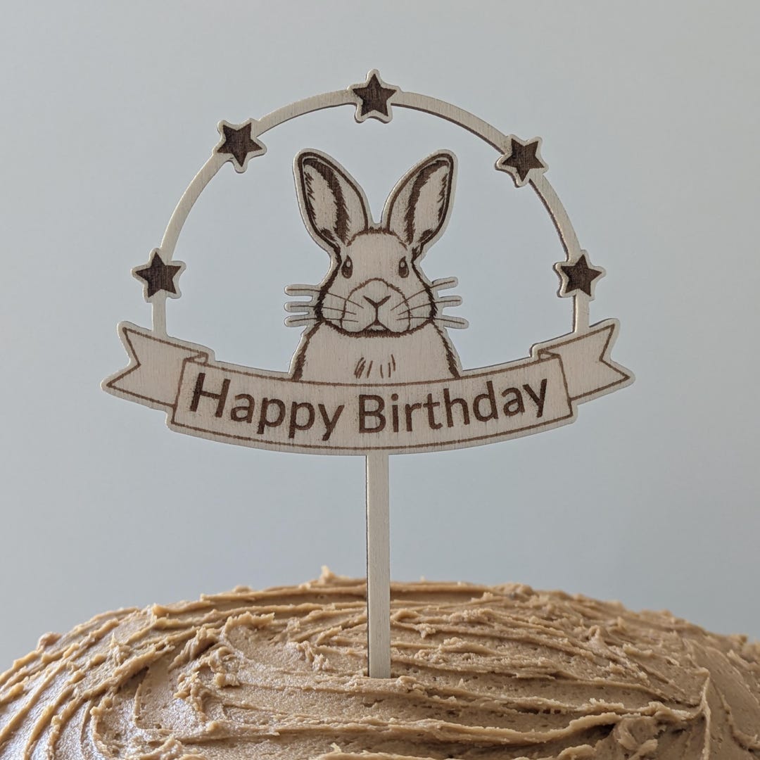 Bunny Rabbit Birthday Cake Topper, Rabbit Gifts, Rabbit Birthday, Bunny ...
