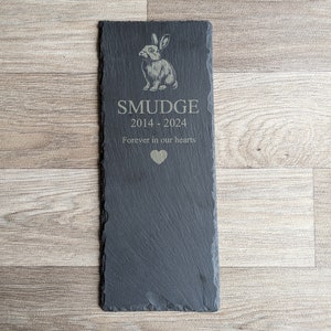 Personalised Lop Eared Rabbit Slate Memorial Plaque, Pet Memorial ...