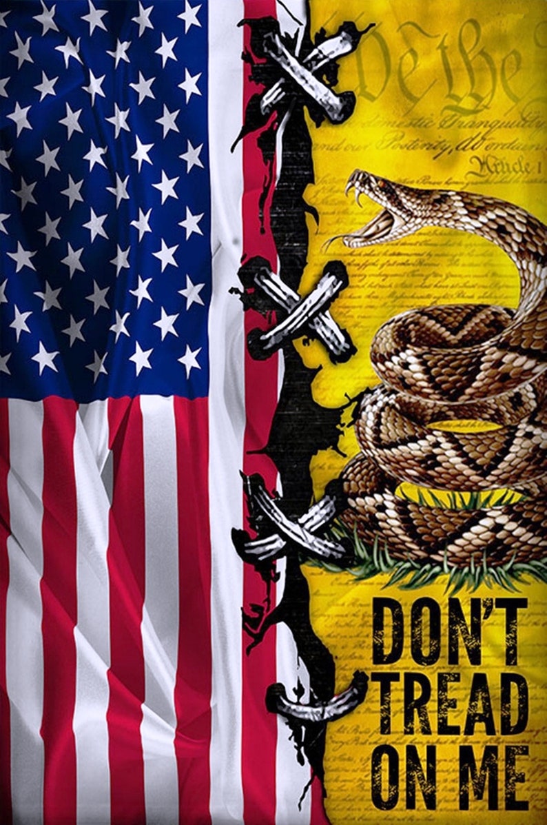 Dont Tread On Me Gadsden Patriotic American Flag Sublimated Double