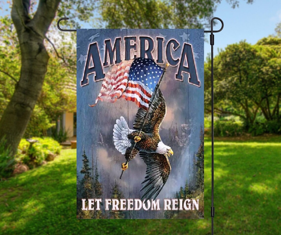 America Let Freedom Reign Sublimated Double Sided Deluxe - Etsy UK