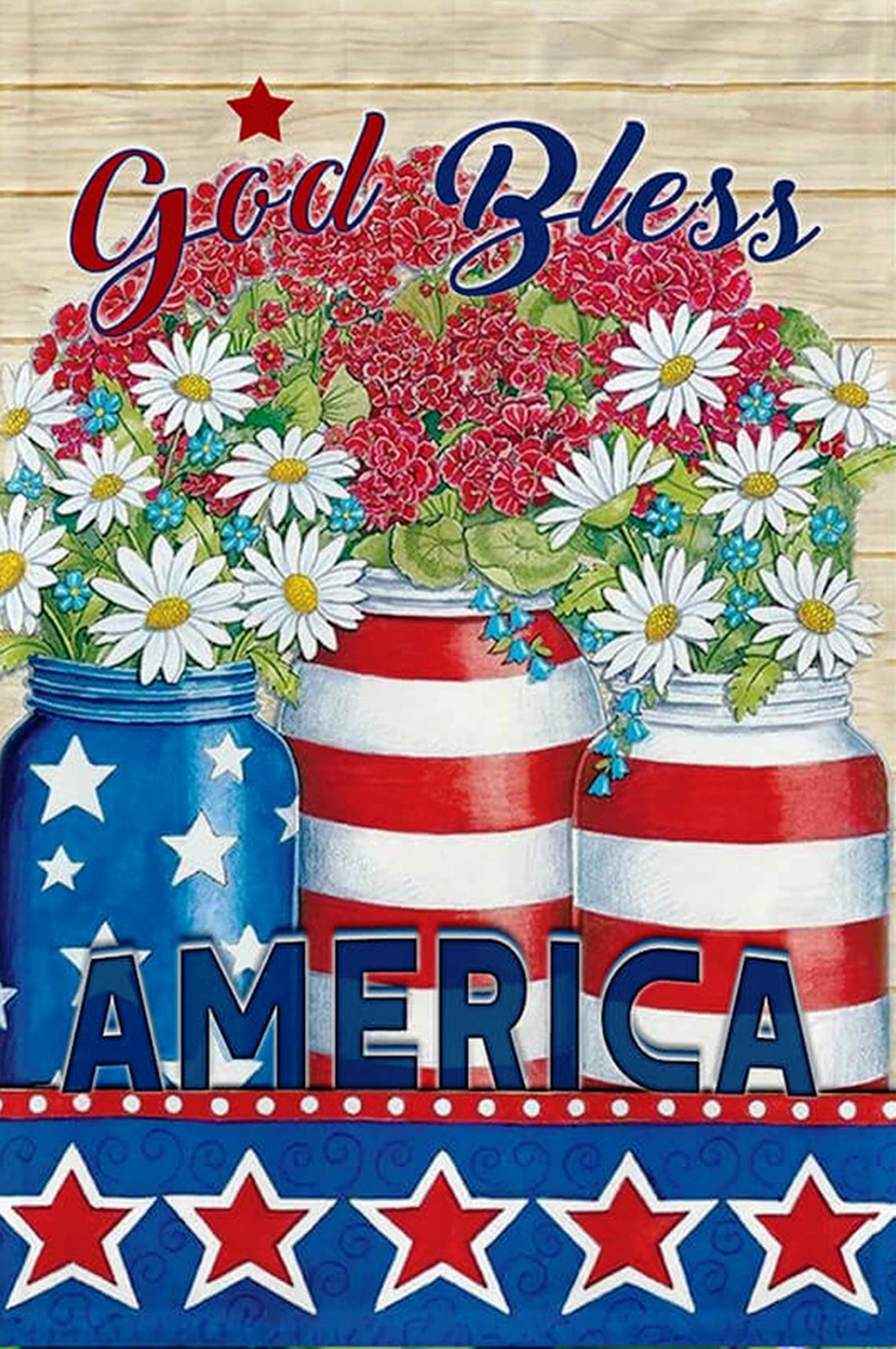 God Bless America Welcome Flowers Mason Jars Sublimated Double - Etsy