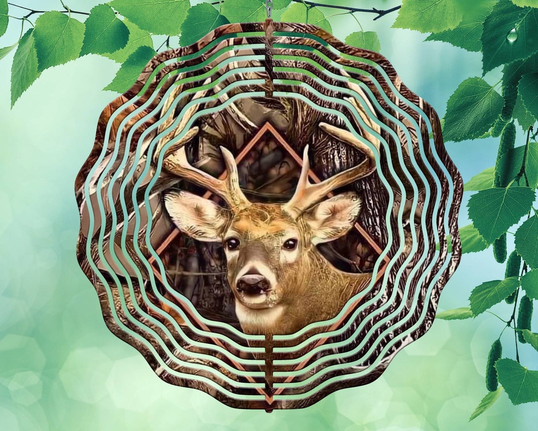 10 Inch Buck Deer Hunting Wind Spinner Yard Decor Aluminum Sublimated ...