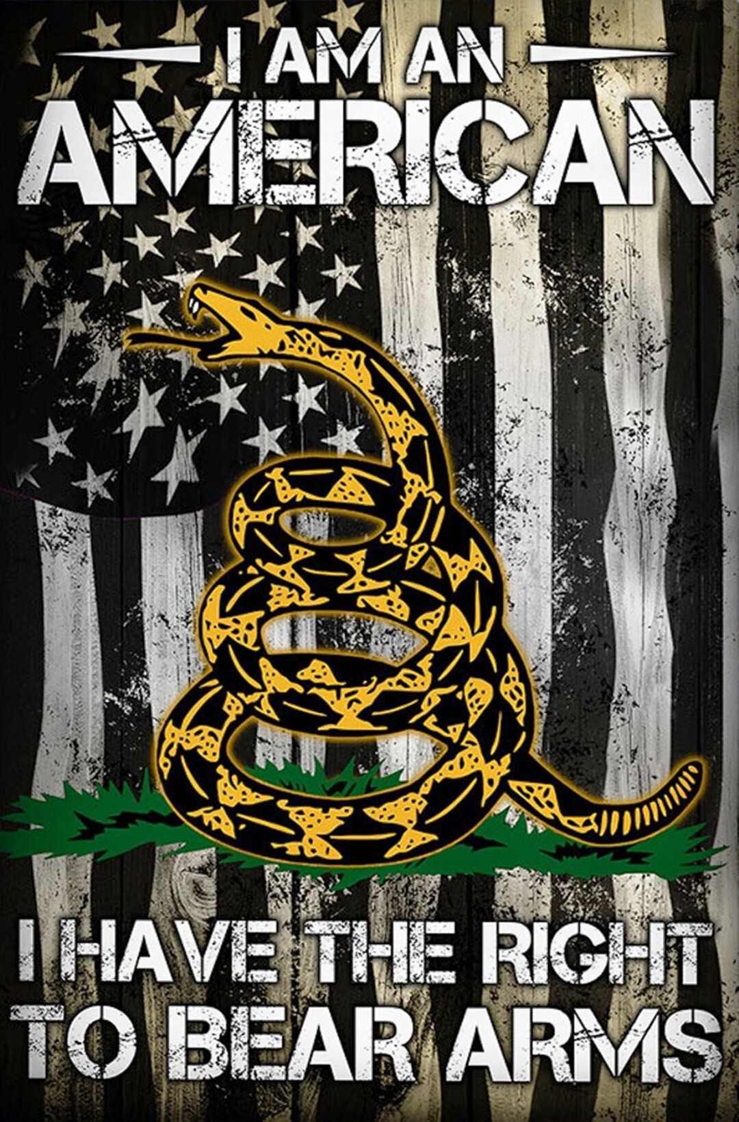 Right to Bear Arms 2nd Amendment Gadsden USA Sublimated Double Sided ...