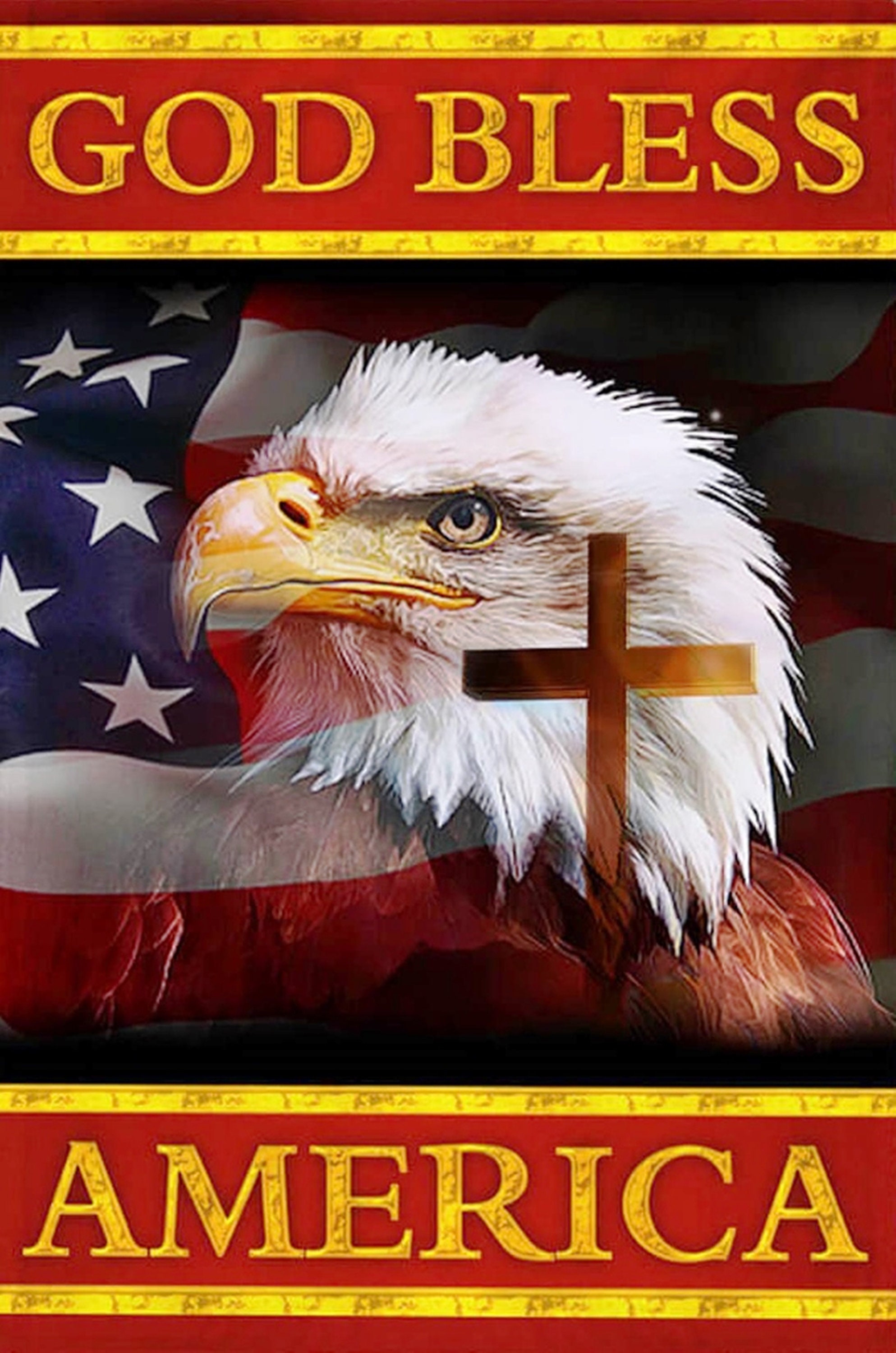 God Bless America Eagle U.S.A. Cross Patriotism Sublimated - Etsy