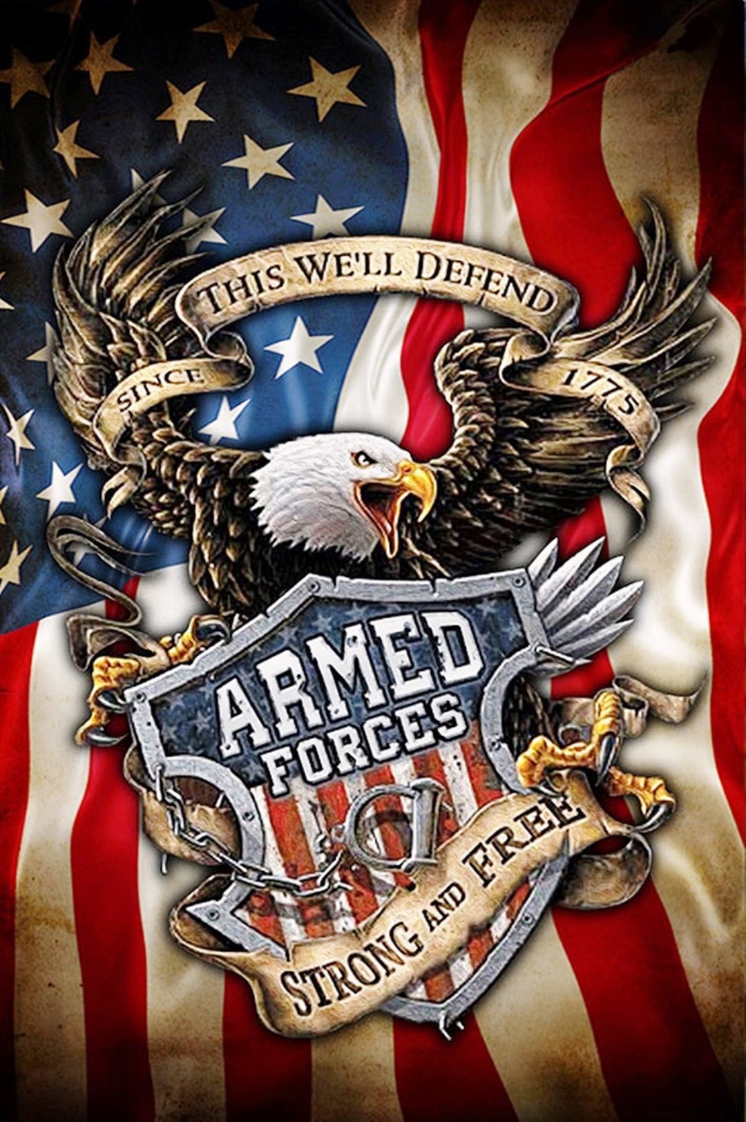Since 1775 This We'll Defend Armed Forces Free Sublimated - Etsy