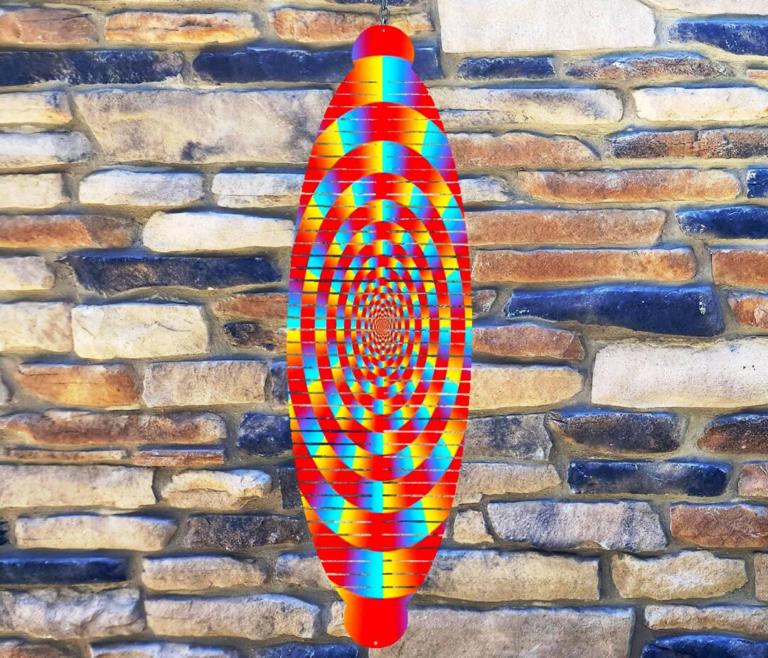 16 Inch Helix Mesmerizing Orange Optical Illusion Wind Spinner Yard ...
