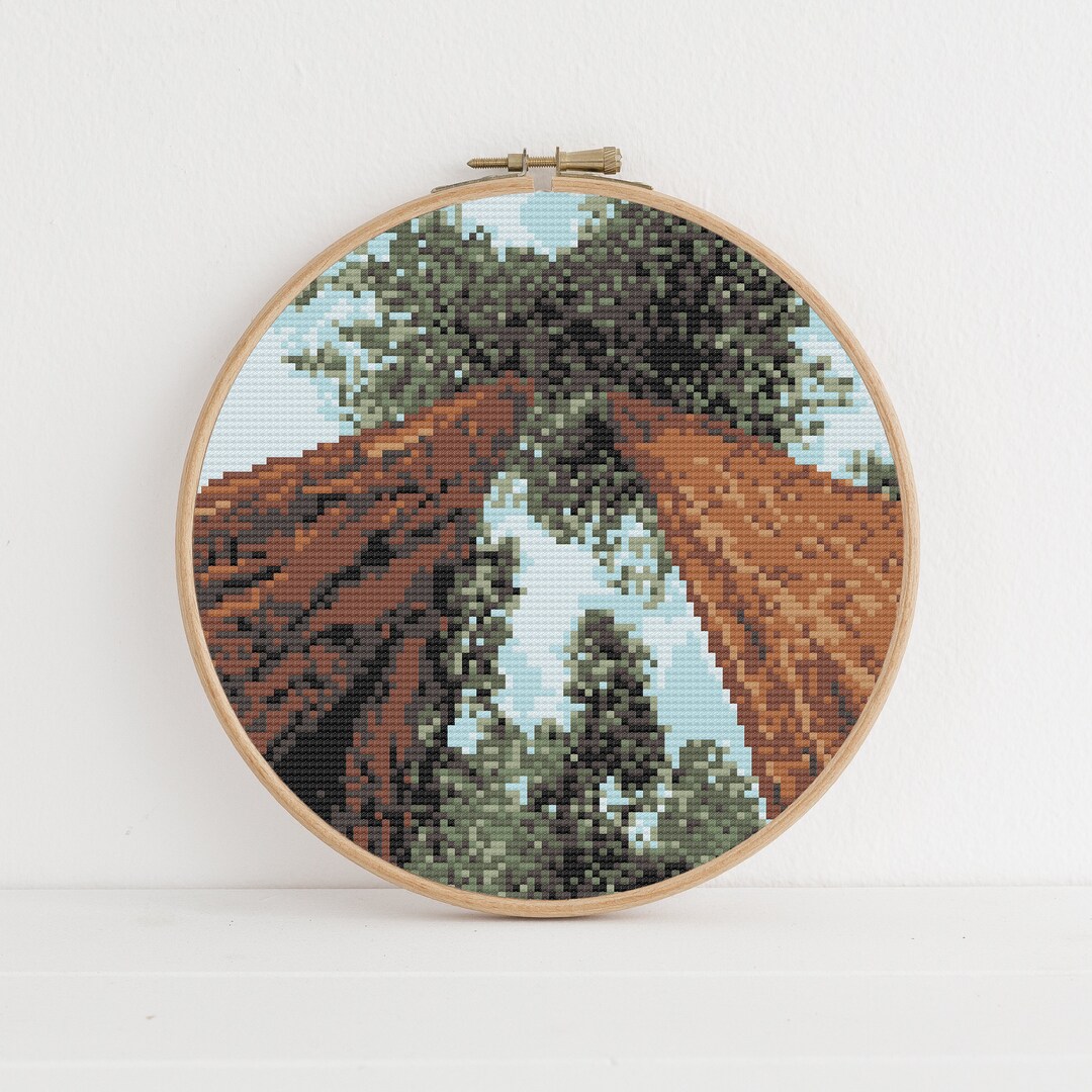 Two Redwoods / Woodland Counted Cross Stitch Pattern / Instant Digital ...