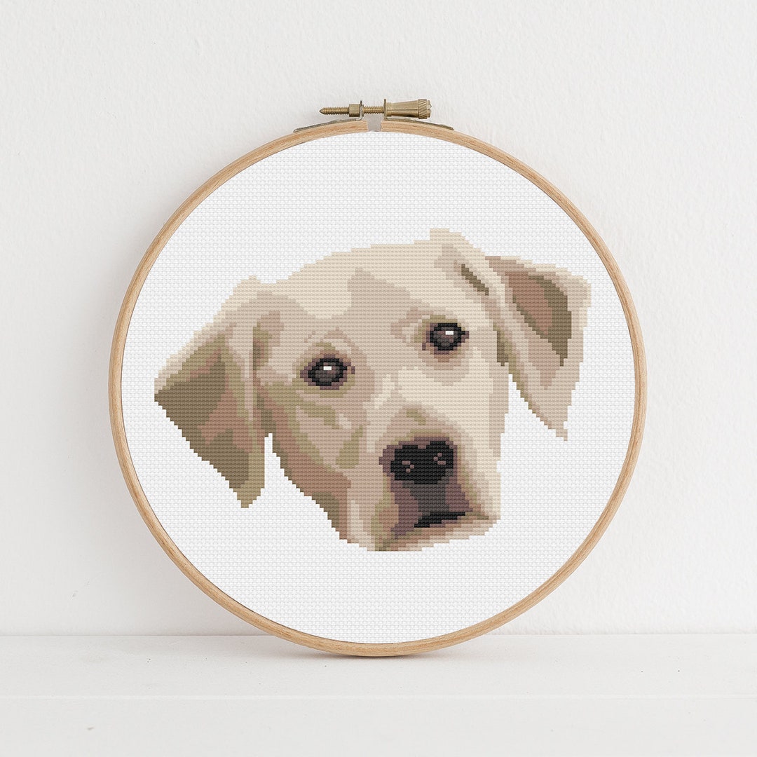 Labrador Retriever Cute Cross Stitch Pattern / Pet Portrait / Instant ...