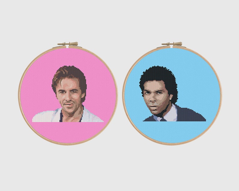 Miami Vice Modern Cross Stitch Pattern Featuring Rico Tubbs - Etsy