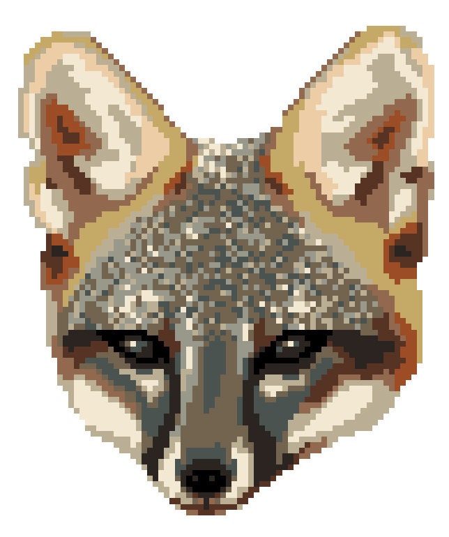 Gray Fox Modern Cross Stitch Pattern / Instant Digital | Etsy
