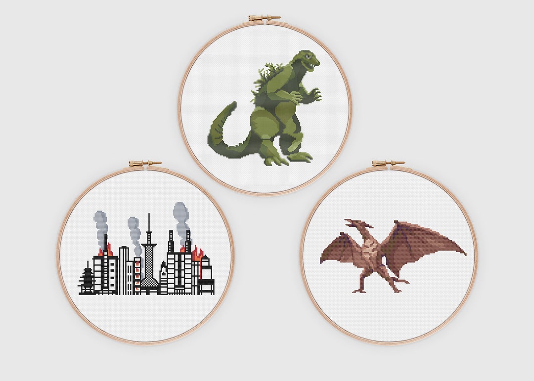 Godzilla / Rodan / Tokyo Cross Stitch Pattern / Instant Digital ...