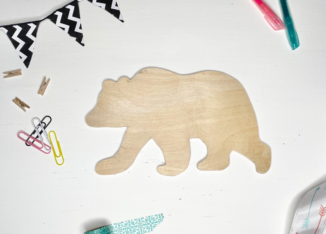 Bear Shape Cut Out/Blank Wooden Bear/Nursery Bear/Bear | Etsy