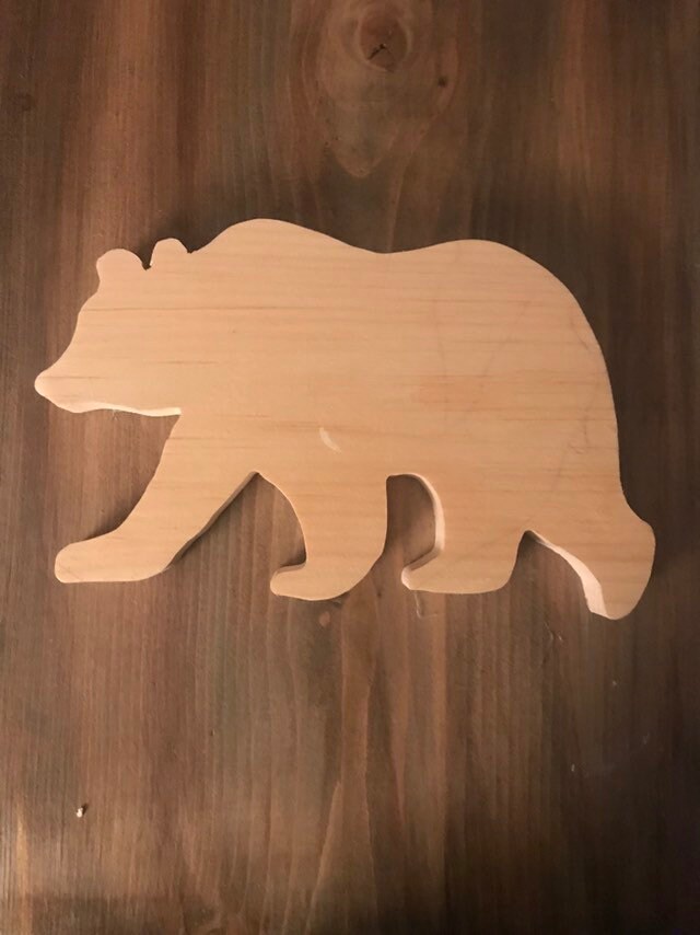 Bear Shape Cut Out/blank Wooden Bear/nursery Bear/bear - Etsy