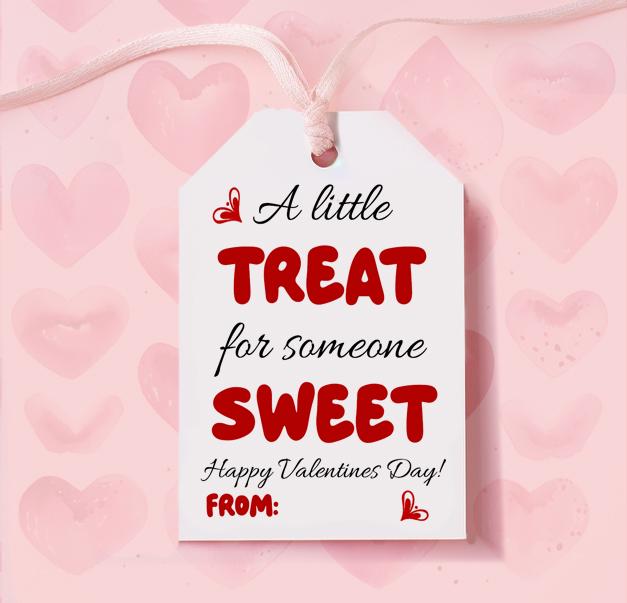 PRINTABLE Valentines Day Class Gift Tag/a Little Treat for Someone ...