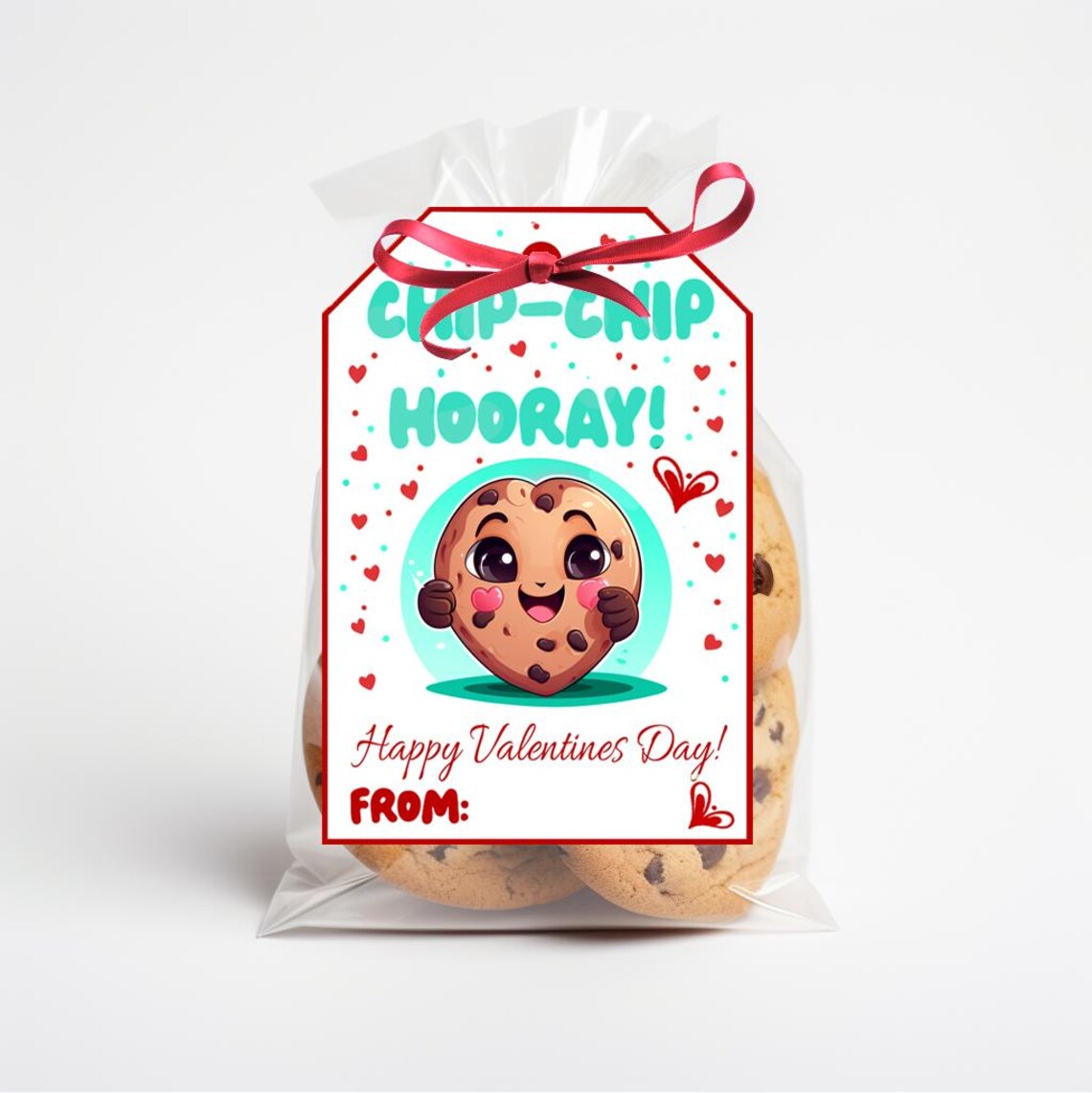 PRINTABLE Valentines Day Gift Tag/chip Chip Hooray Valentines Day Tag ...