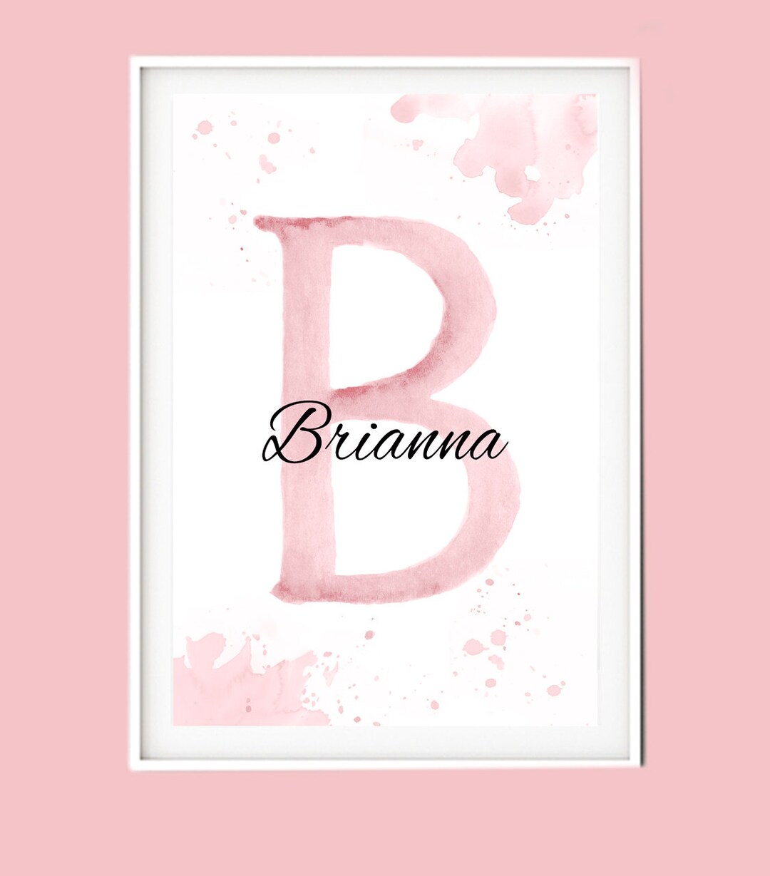 PRINTABLE ART 1 Day/custom Watercolor Letter and Name Print/girl ...