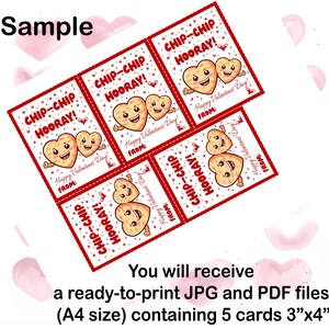 PRINTABLE Valentines Day Gift Tag 3"x4"/chip Chip Hooray Valentines Day ...