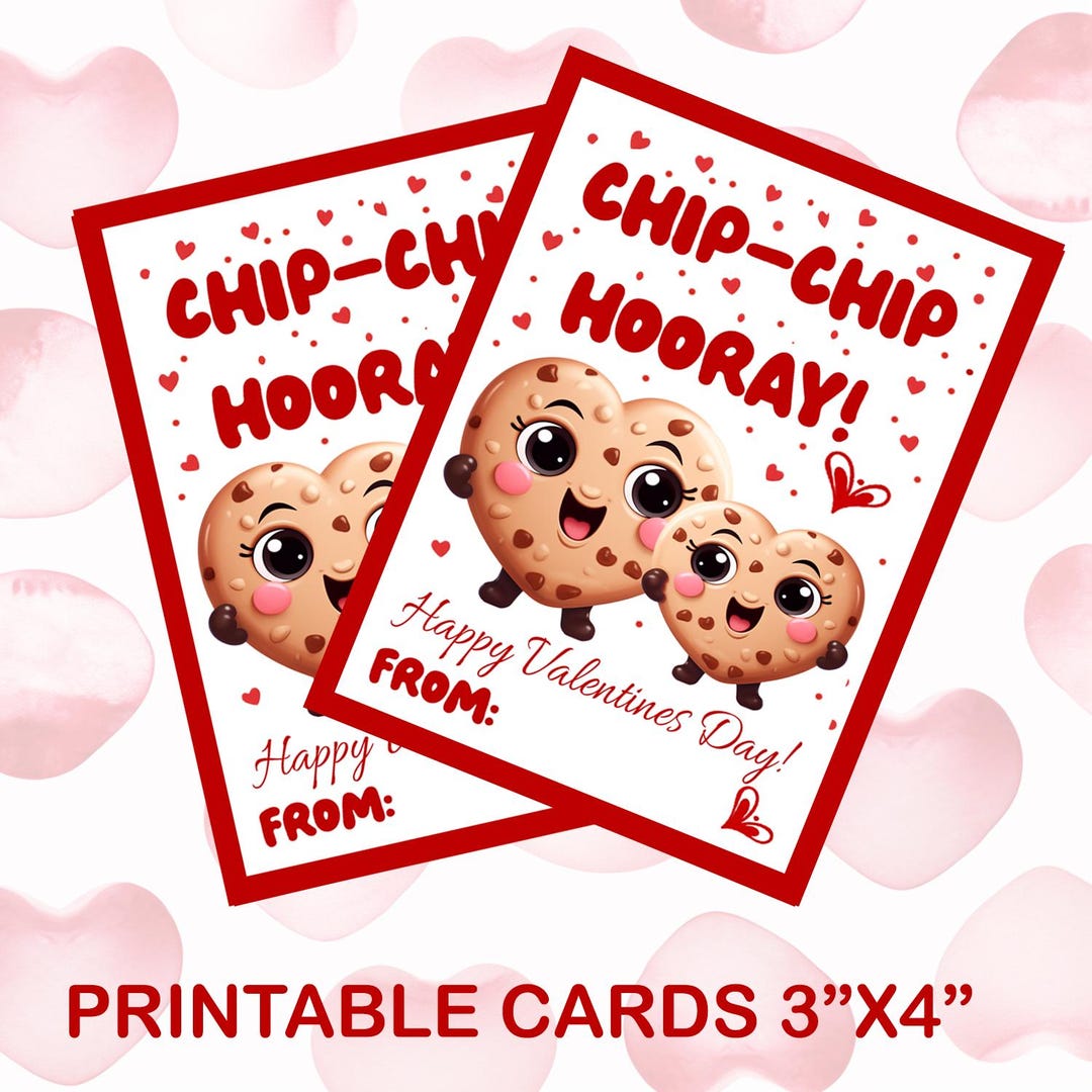 PRINTABLE Valentines Day Gift Tag 3"x4"/chip Chip Hooray Valentines Day ...