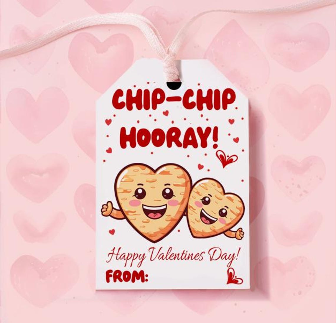 PRINTABLE Valentines Day Gift Tag/chip Chip Hooray Valentines Day Gift ...