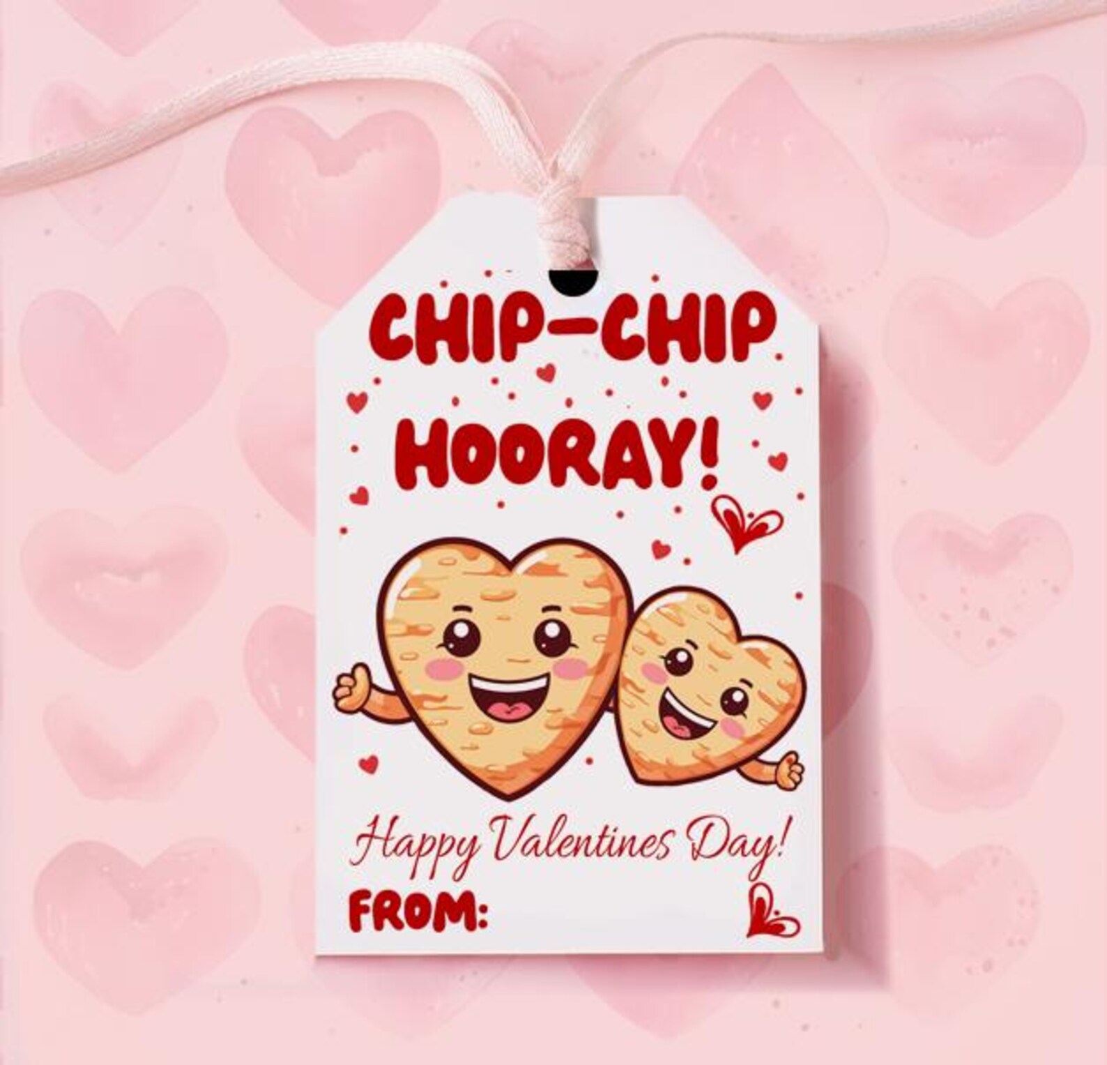 PRINTABLE Valentines Day Gift Tag/chip Chip Hooray Valentines Day Gift ...