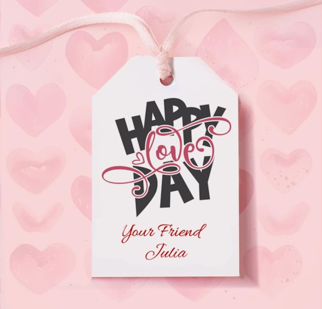 Custom Printable Valentines Day Gift Tag/personalized Kids Valentine ...
