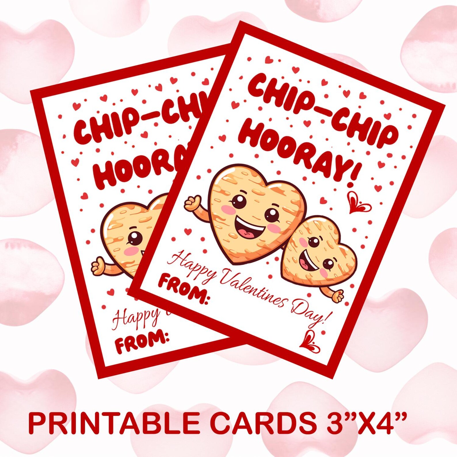 PRINTABLE Valentines Day Gift Tag 3"x4"/chip Chip Hooray Valentines Day ...