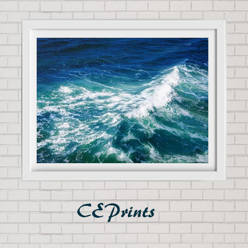 Ocean Wave Print Coastal Print Nautical Print Turquoise Sea Wave Art ...