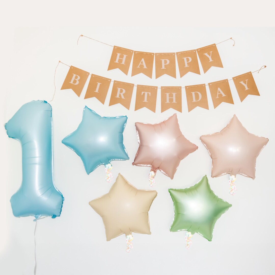 Stars and Numbers Balloons Set/birthday Decor/boho Balloon/star ...