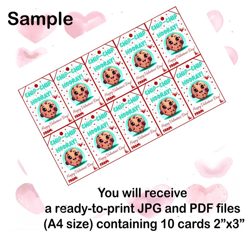 PRINTABLE Valentines Day Gift Tag/chip Chip Hooray Valentines Day Tag ...