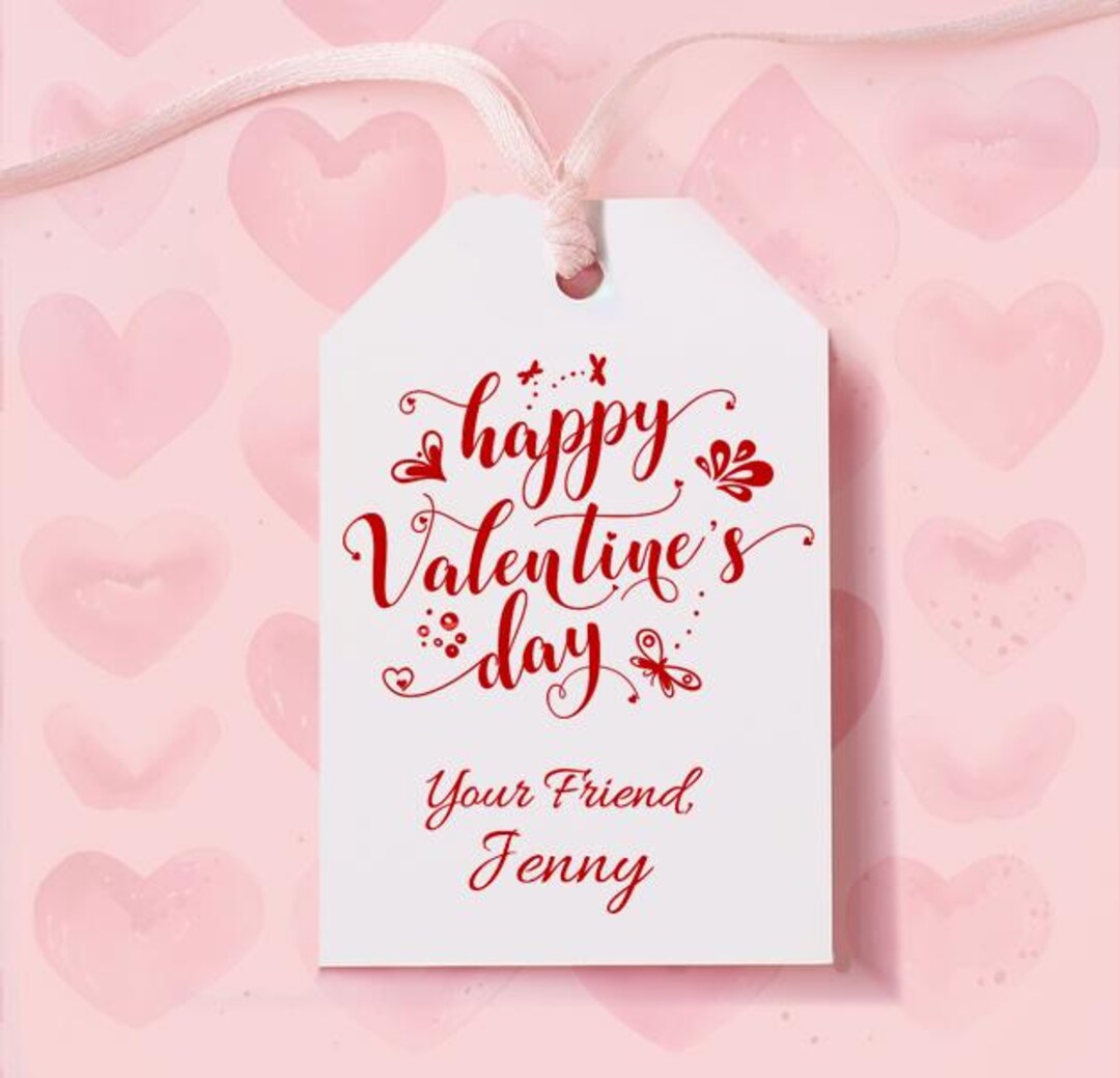 PRINTABLE Personalized Valentines Day Gift Tag/custom Kids Valentine ...