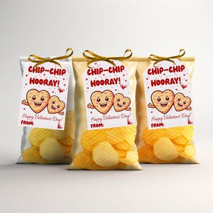 PRINTABLE Valentines Day Gift Tag/chip Chip Hooray Valentines Day Gift ...