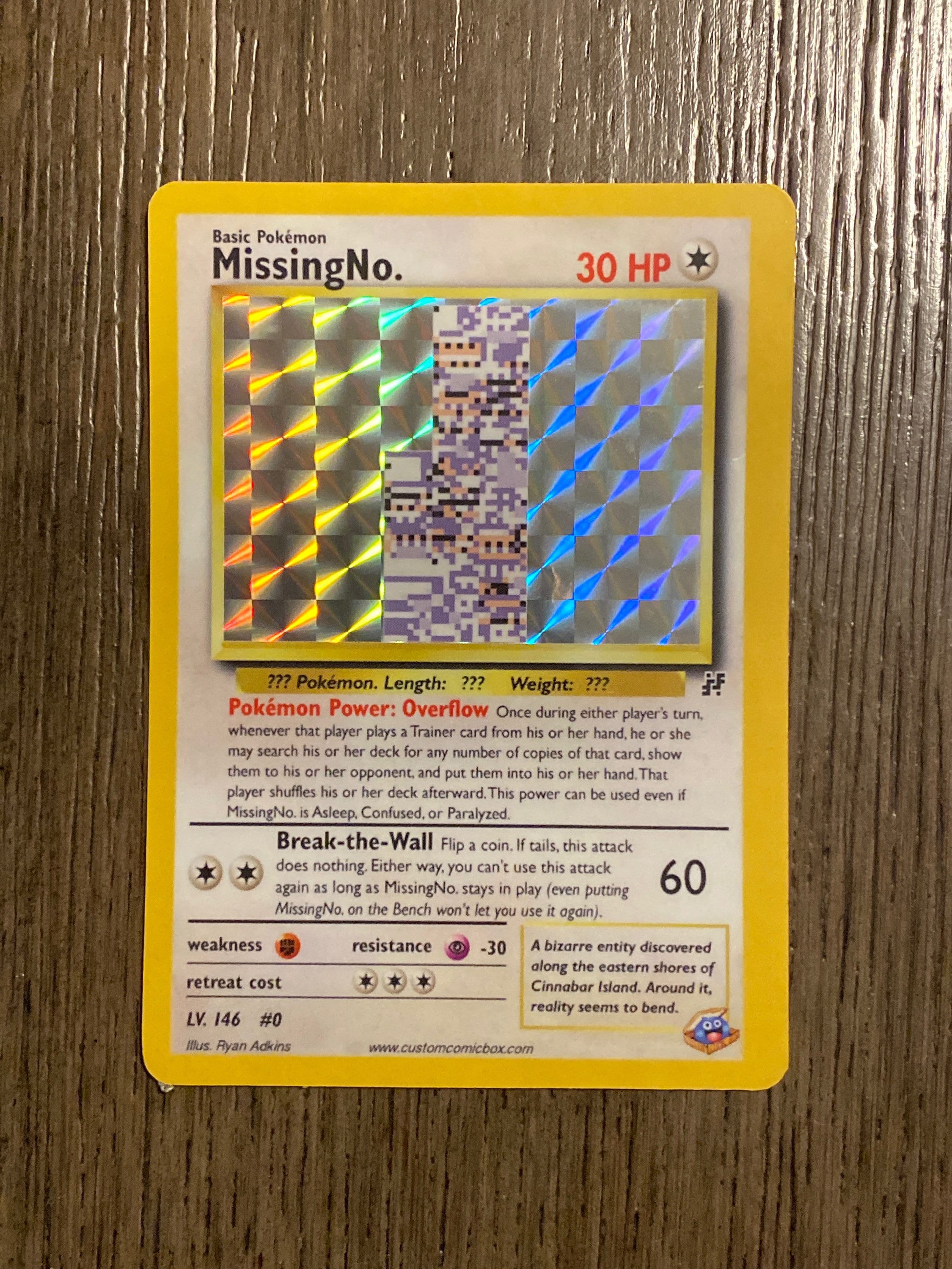 Holographic Foil Pokémon Card Custom MissingNo. Real Trading | Etsy