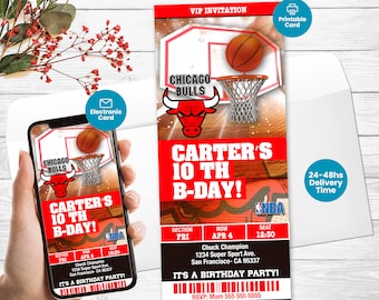 Bulls Ticket Invitation - Etsy