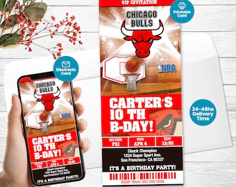 Bulls Ticket Invitation - Etsy